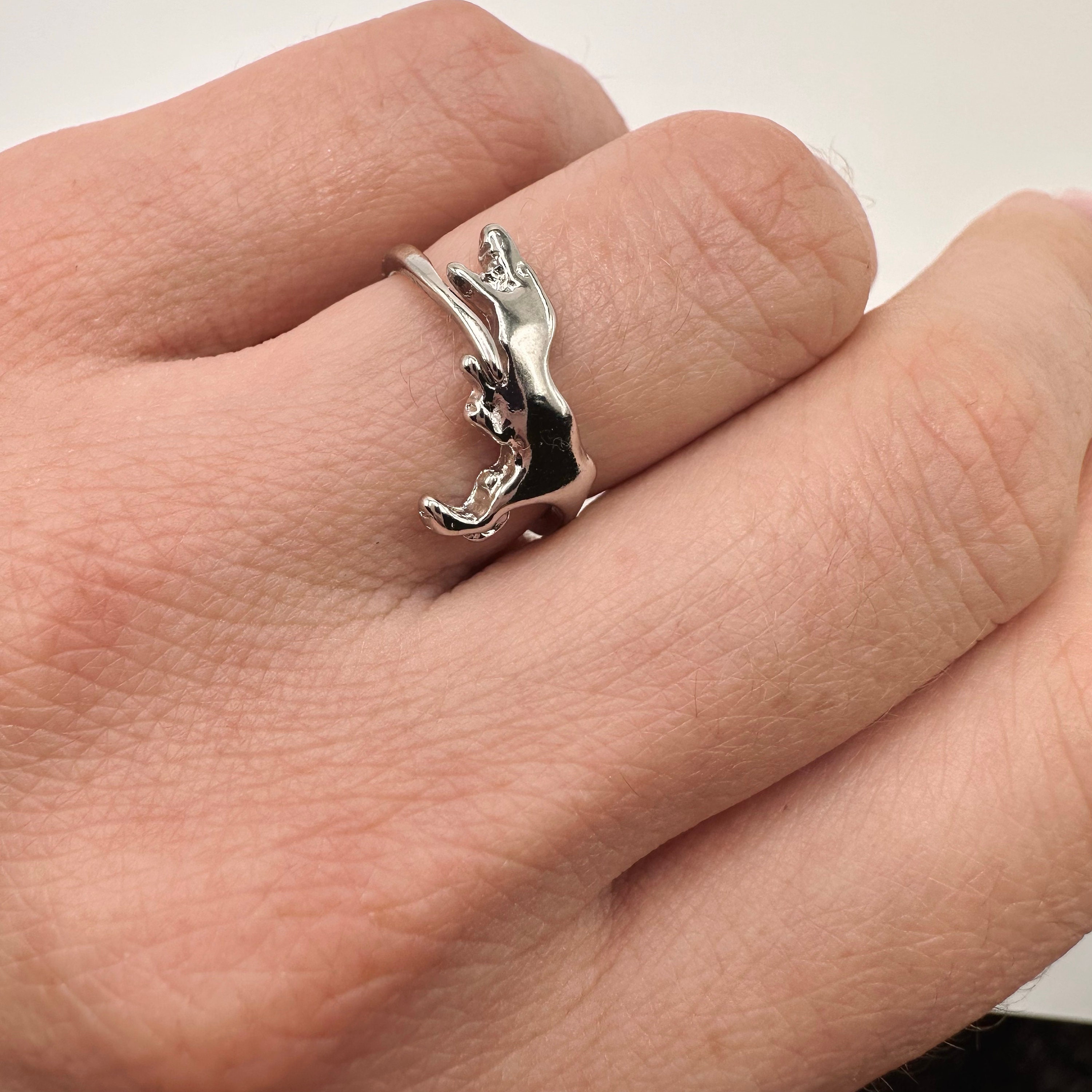 4 Styles Dinosaur Ring, Sterling Silver Dinosaur Ring, Adjustable Dinosaur Ring, Dino Ring ...