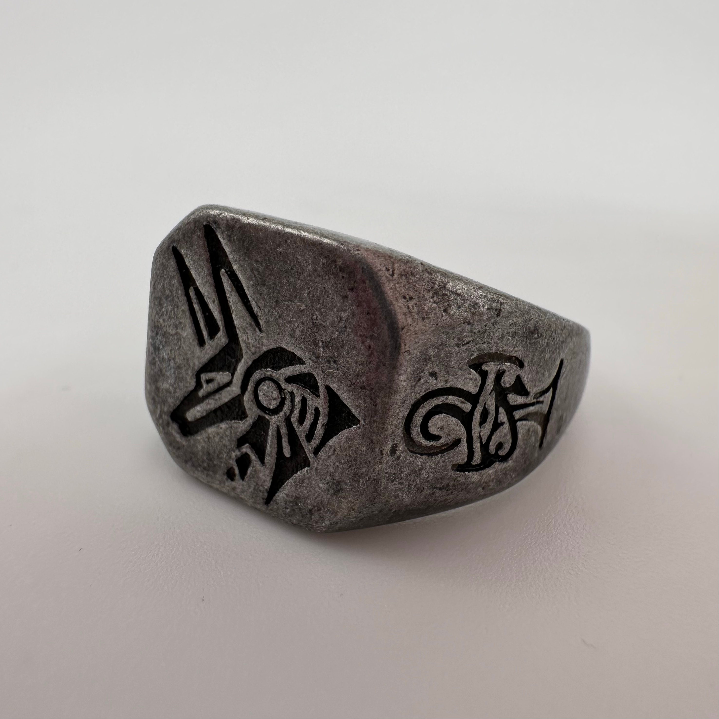 Egyptian Gods Horus and Anubis Rings, Silver Ring for Men, Vintage Punk ...