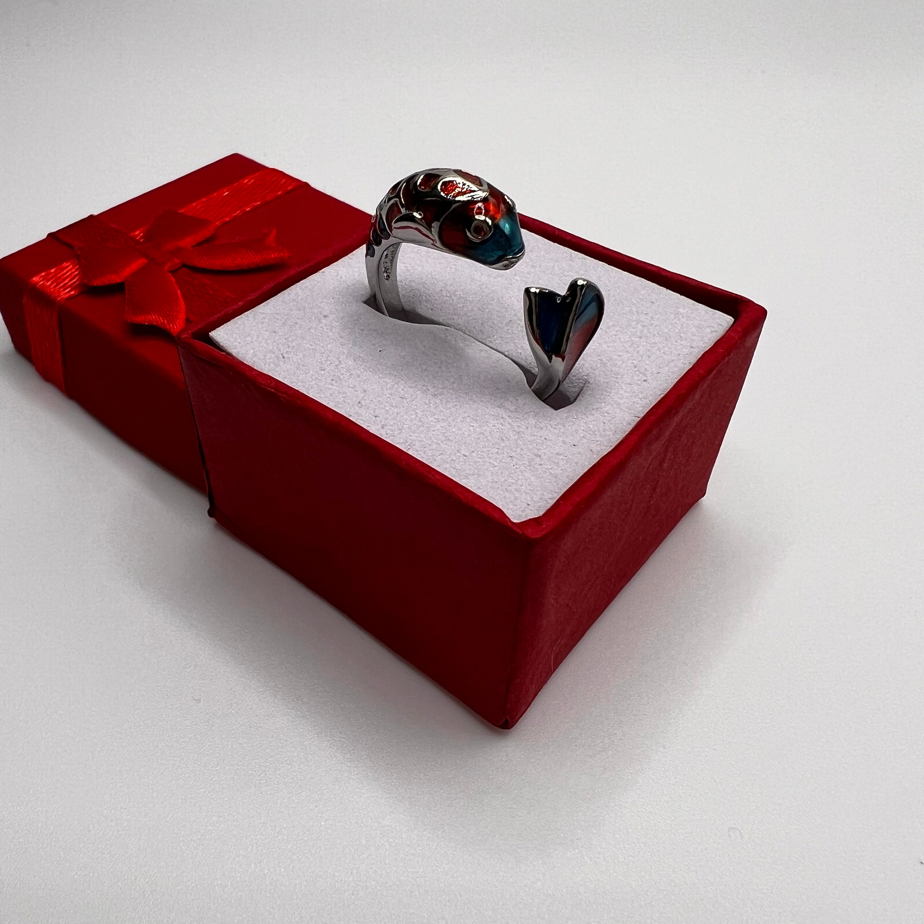 Lucky Koi Fish Ring, Adjustable Opening Ring, Blue Purple Fish Ring ...