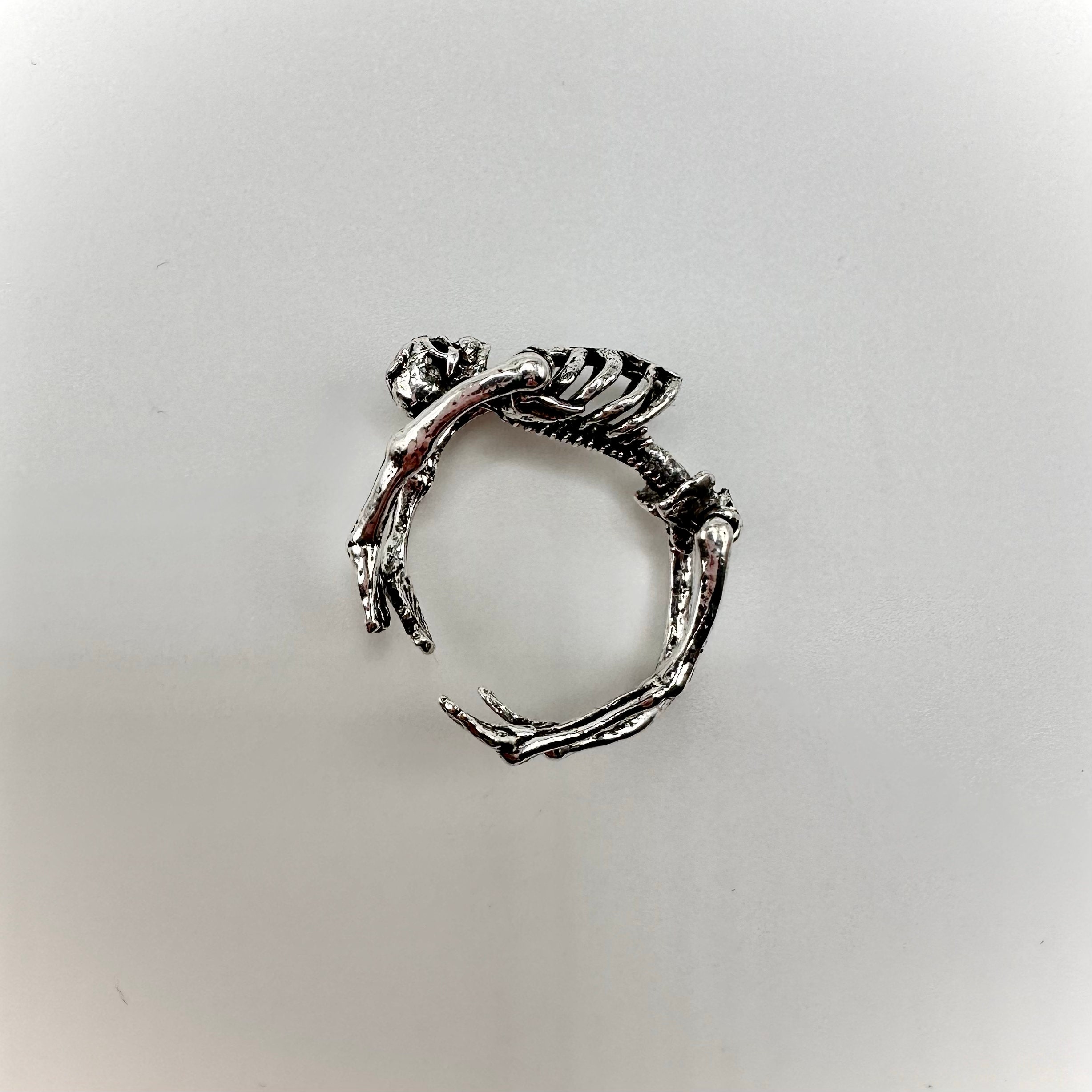 Gothic Skull Ring, Silver Skull Ring, Adjustable Skull Ring, Ring for ...