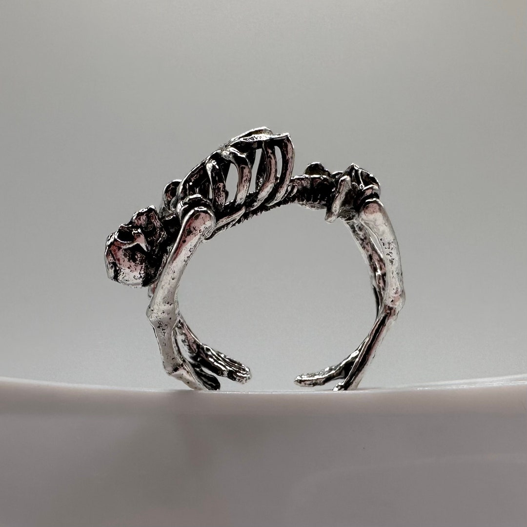 Gothic Skull Ring, Silver Skull Ring, Adjustable Skull Ring, Ring for Men, Ring for Women ...