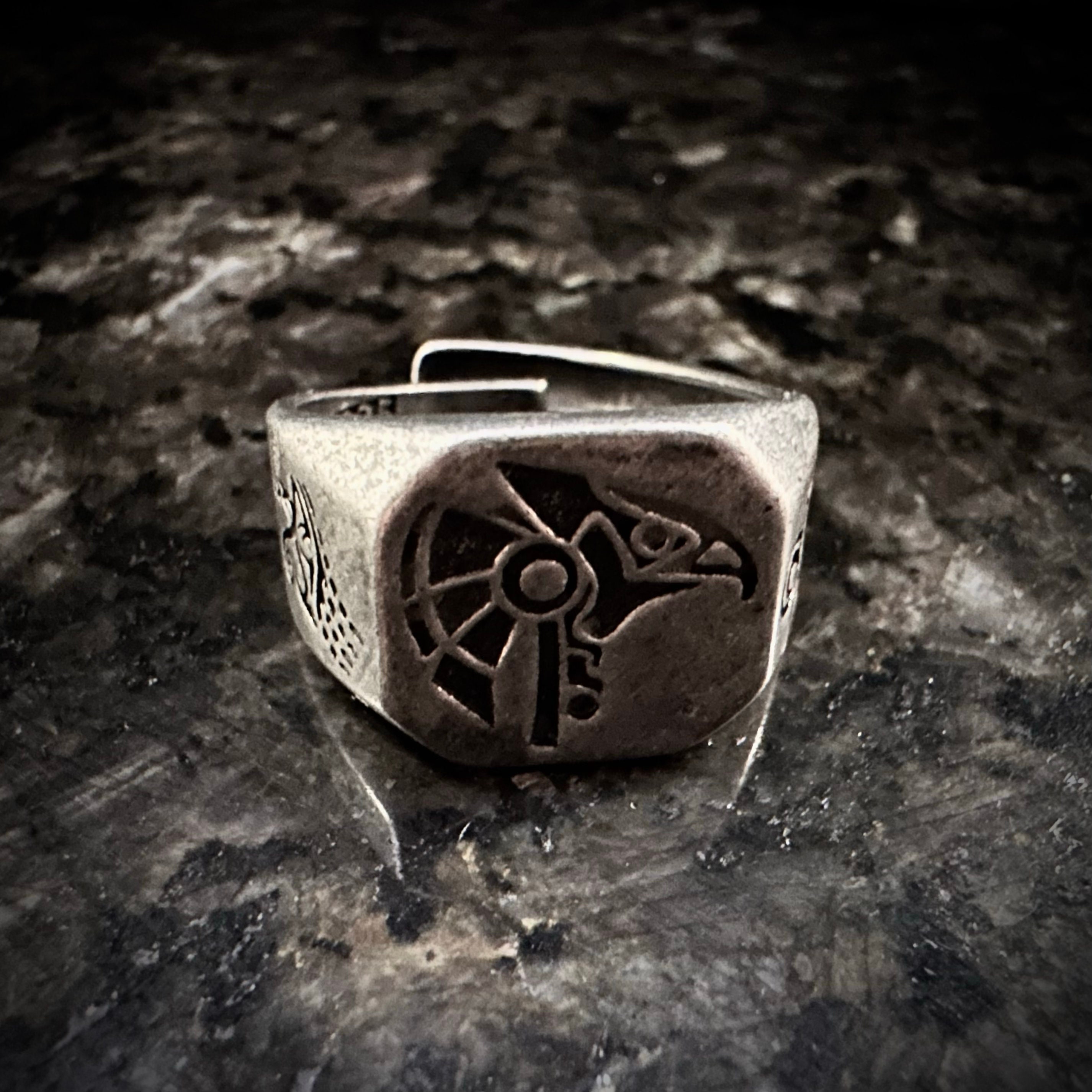 Egyptian Gods Horus and Anubis Rings, Silver Ring for Men, Vintage Punk ...