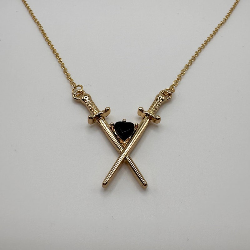 Heart and Sword Necklace - Etsy