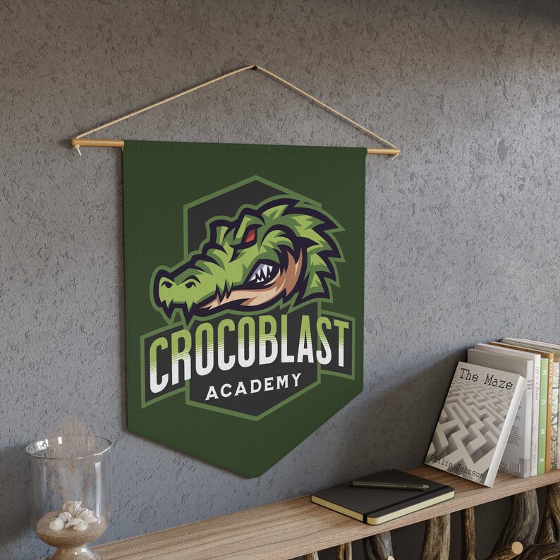 Homeschool Logo Pennant CROCODILE Home Decor Family Mascot School ...