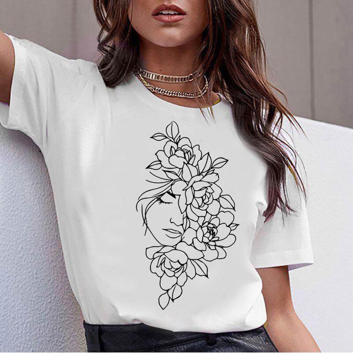 FLORAL WOMAN SVG Floral Svg Design Floral Cut File Woman - Etsy