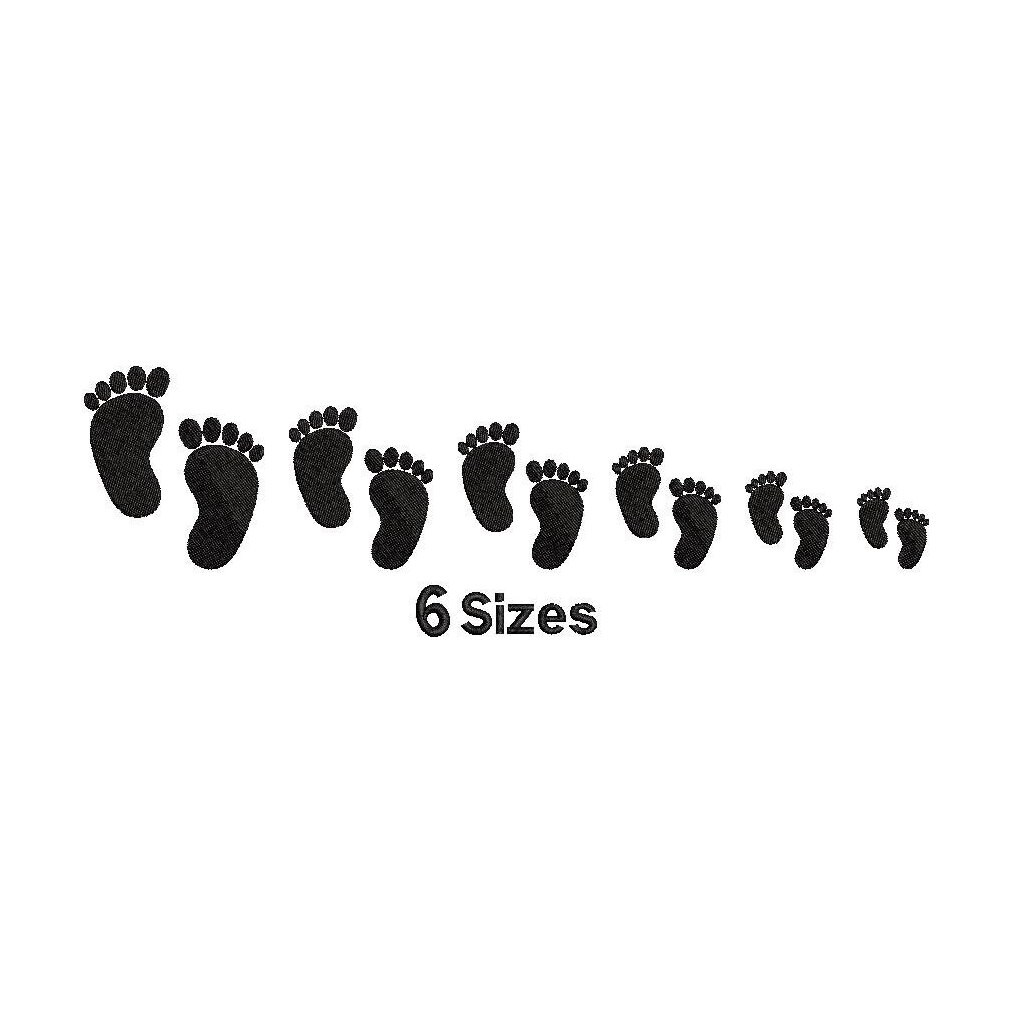 Baby Feets Sketch Embroidery Design / Baby Feets Embroidery Design ...