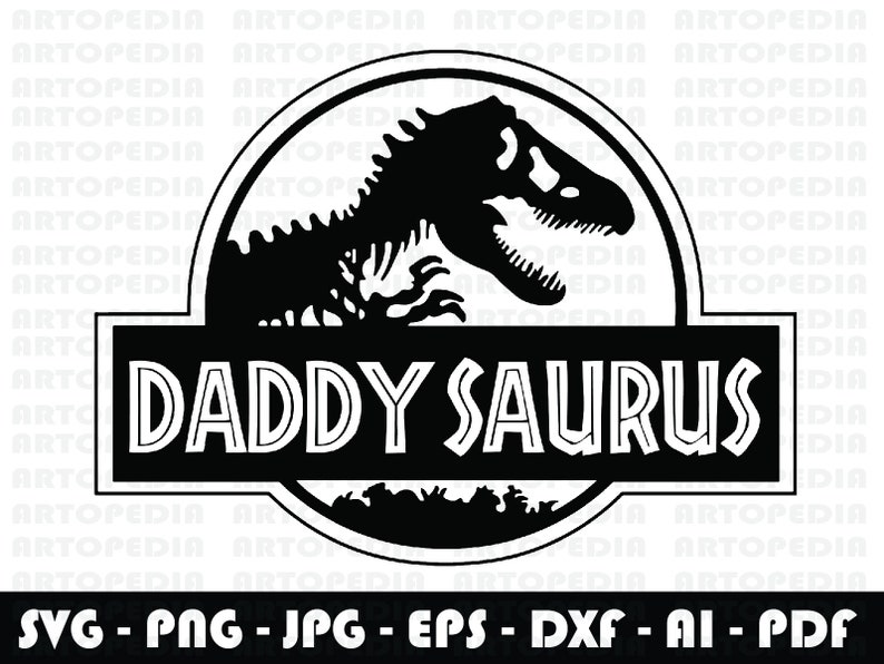 Daddy Saurus Black and White SVG Cut Files, Daddysaurus Daddy Saurus ...