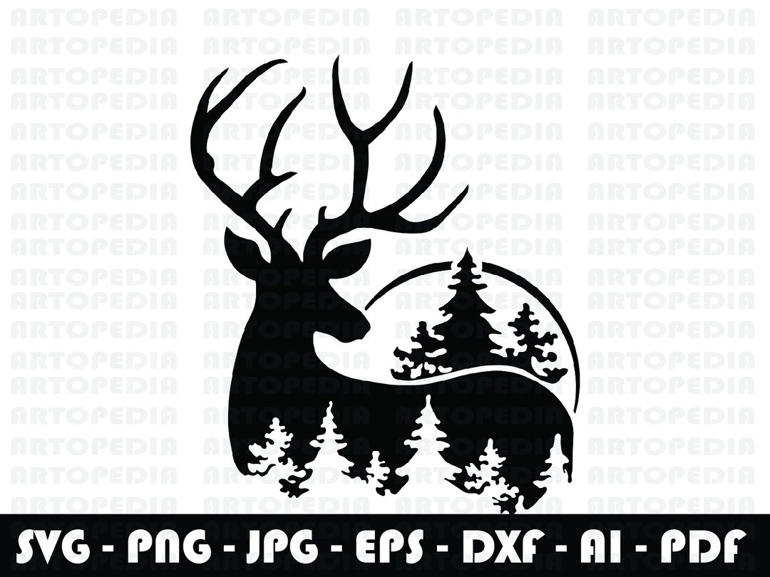 Deer Head SVG Deer Natural Svg Deer Clipart,deer Head Clipart,deers Svg ...