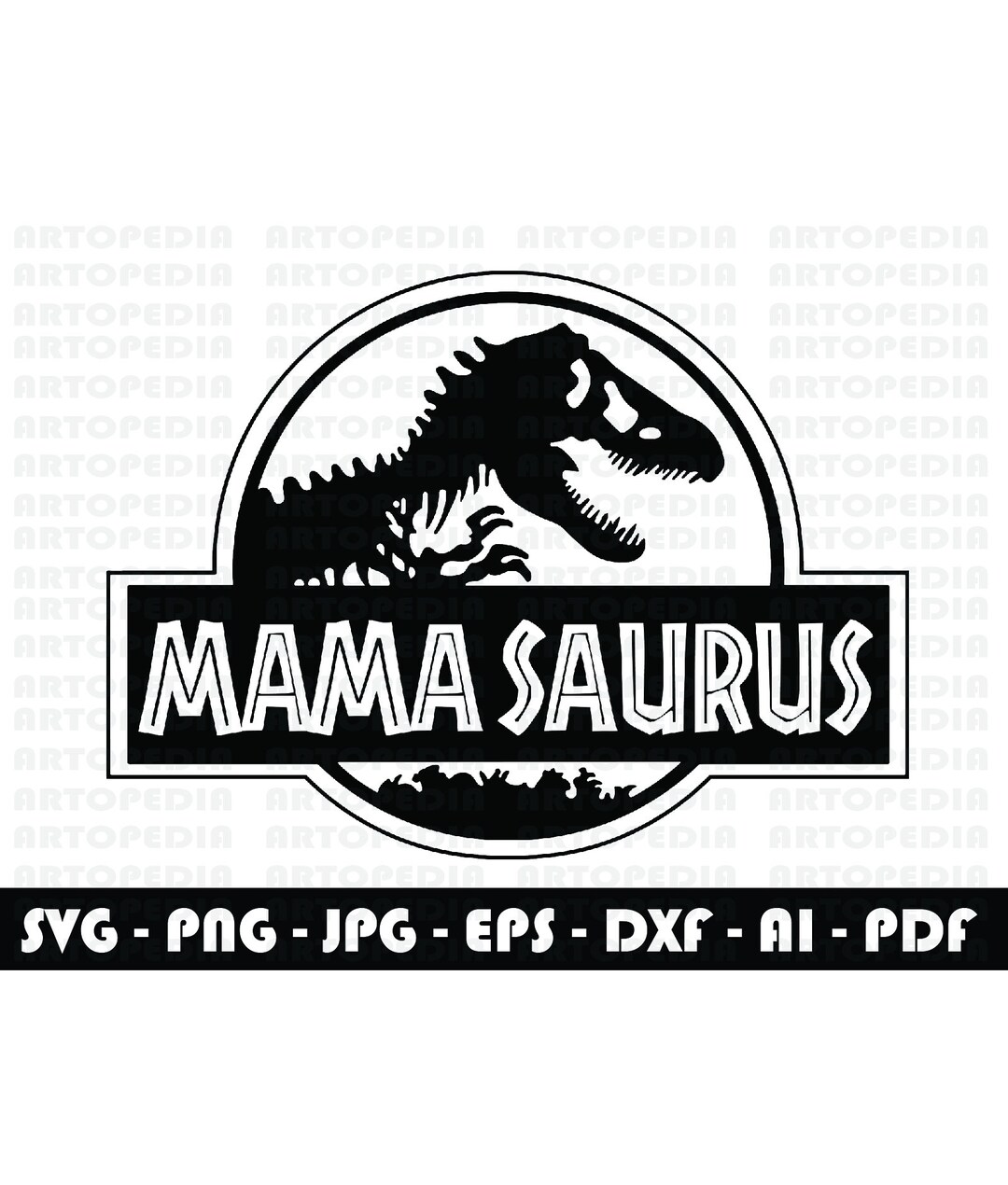 Mama Saurus Black and White SVG Cut Files, Mamasaurus Mama Saurus Svg ...