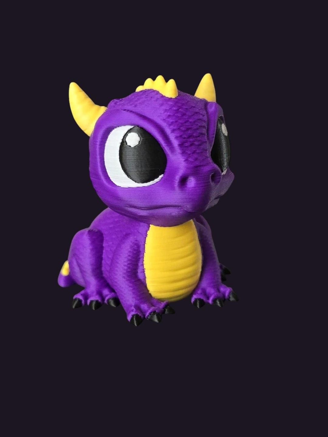 3D Printed Baby Spyro the Dragon | Cute Purple Dragon Figurine | Geeky ...