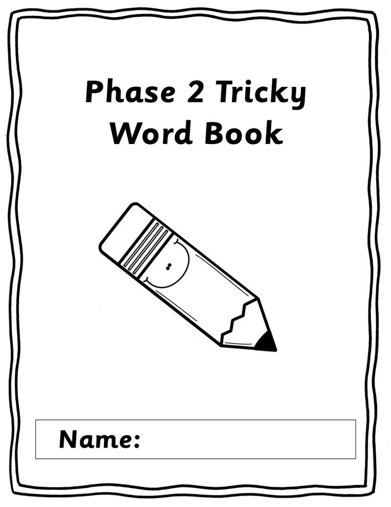 Reception Year 1 Kindergarten - Phase 2 Tricky Word Activity Book - Etsy