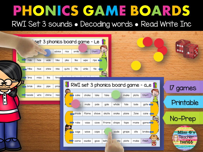 RWI - Read Write Inc Phonics Practice Board Games for Children - Set 3 ...