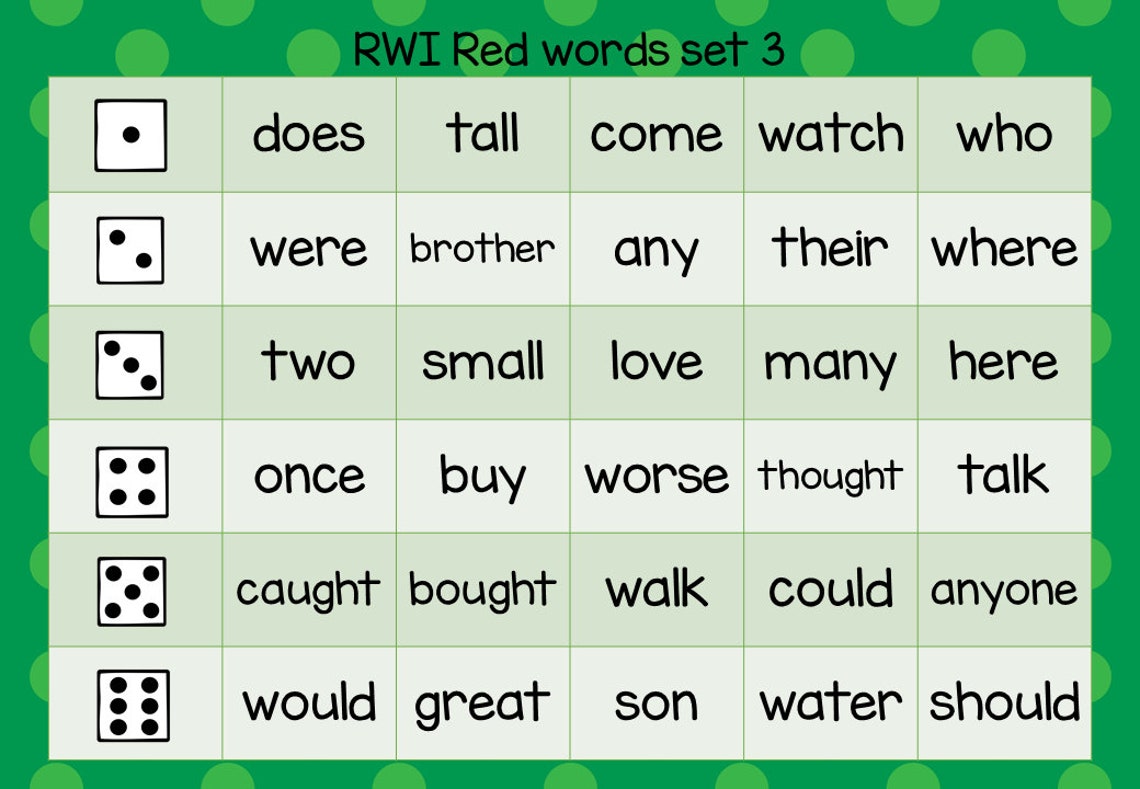 Roll and Read - Read Write Inc - RWI Red Word Colourful Board Games for ...