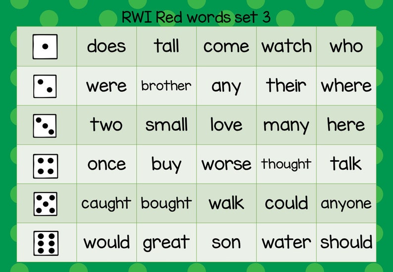 Roll and Read - Read Write Inc - RWI Red Word Colourful Board Games for ...