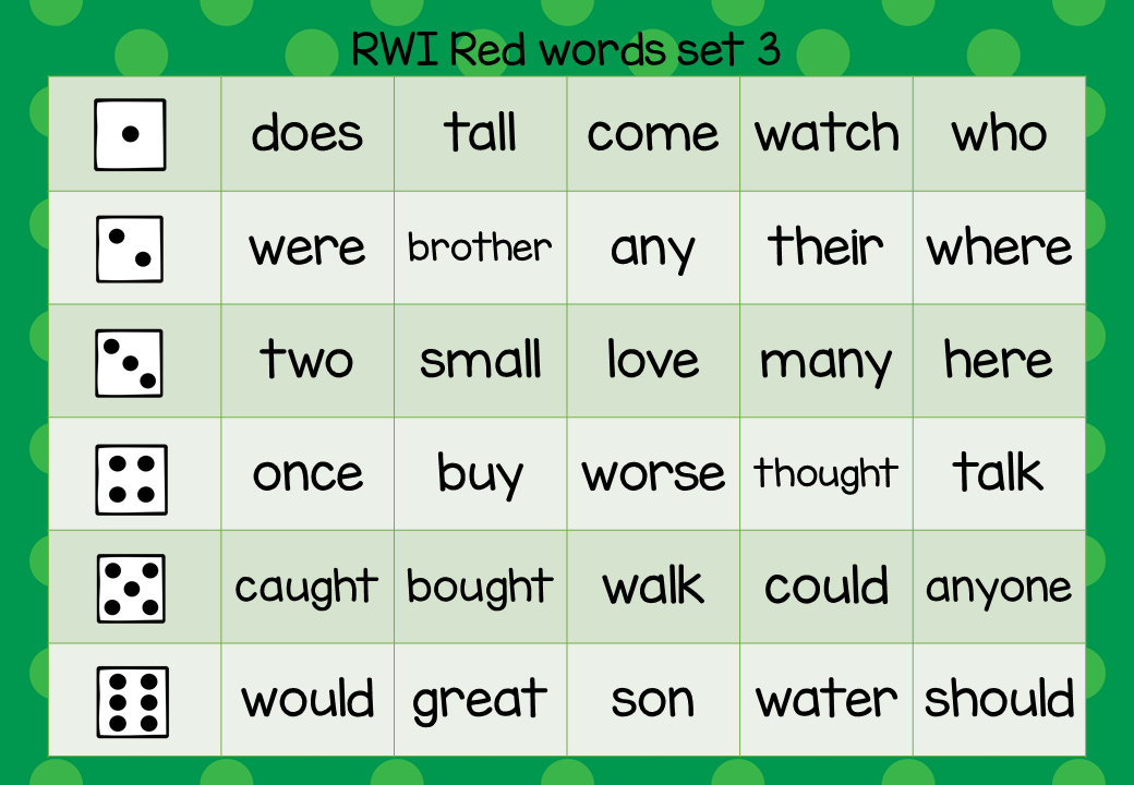 Roll and Read - Read Write Inc - RWI Red Word Colourful Board Games for ...
