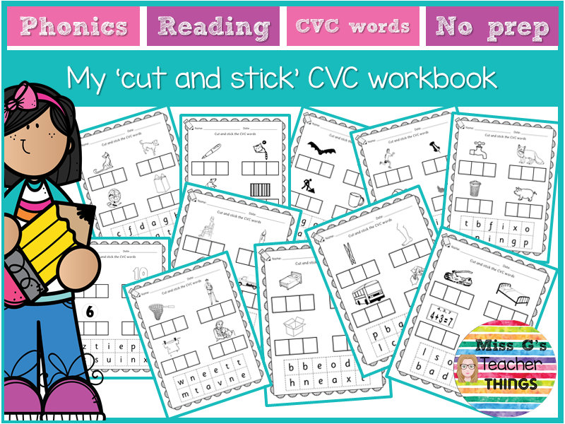 Cut Stick and Read CVC Words Book - RWI Set 1 Phonics Sounds: Decoding ...
