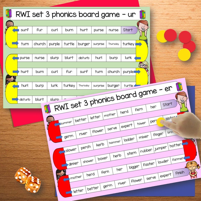 RWI Read Write Inc Phonics Board Games Set 3 Sounds - Etsy RWI Read Write Inc Phonics Board Games Set 3 Sounds - Etsy