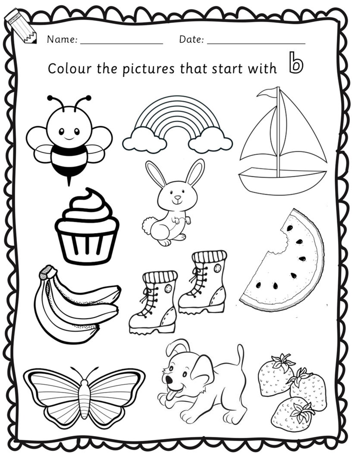 Beginning Sounds Book With 35 Worksheets - Colouring Pages RWI Set 1 ...