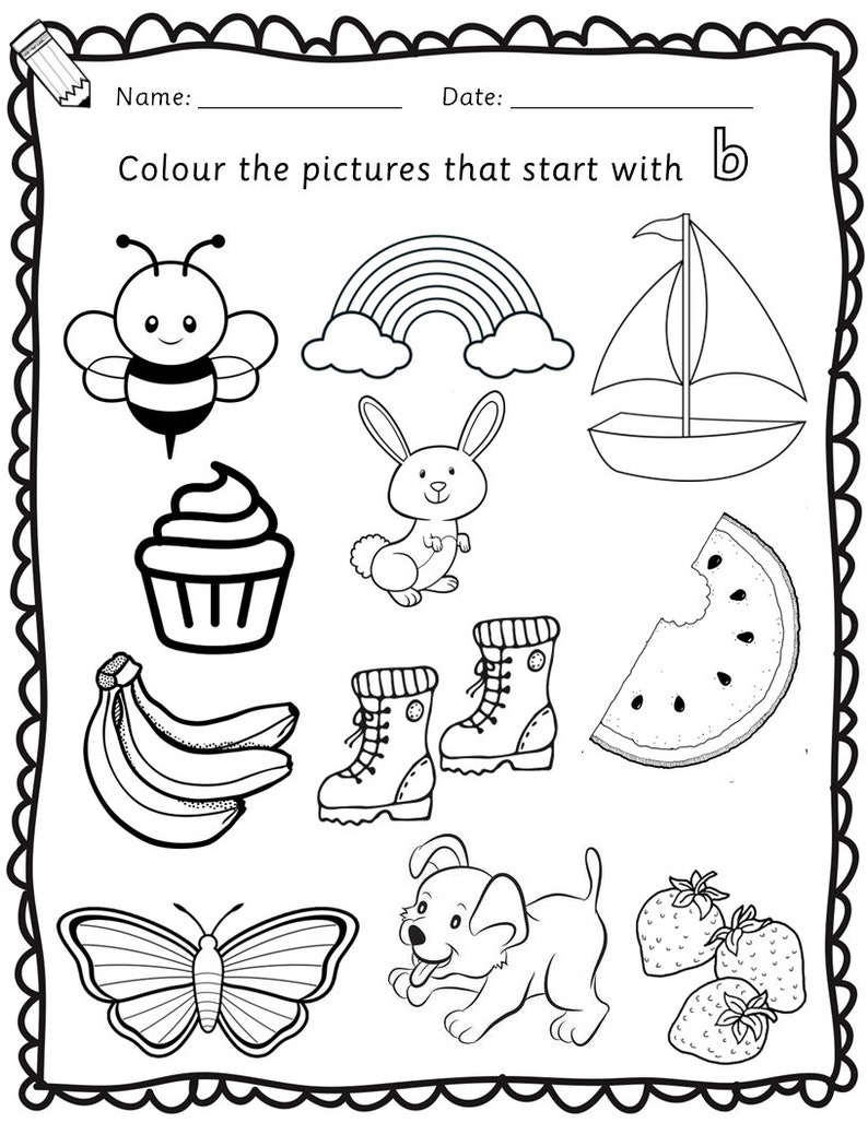 Beginning Sounds Book With 35 Worksheets - Colouring Pages RWI Set 1 ...