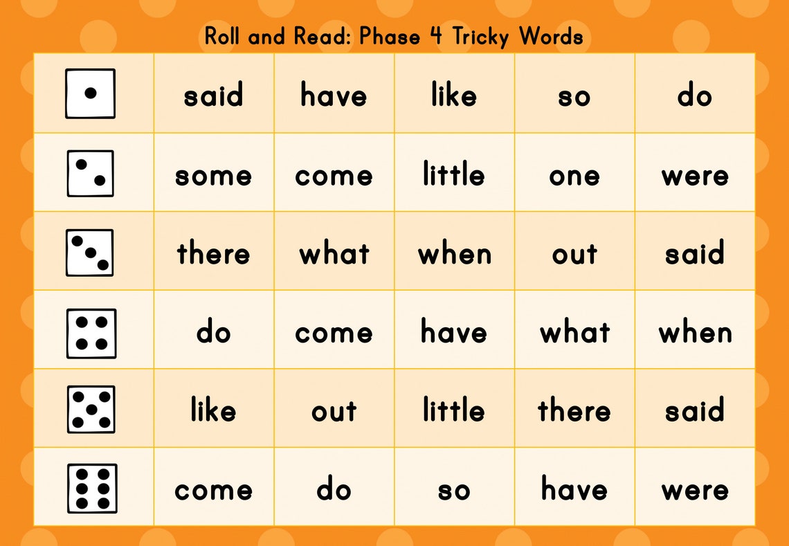 Roll the Dice and Read: Fun Tricky Word Games - Phase 2 to 5 - Etsy Canada