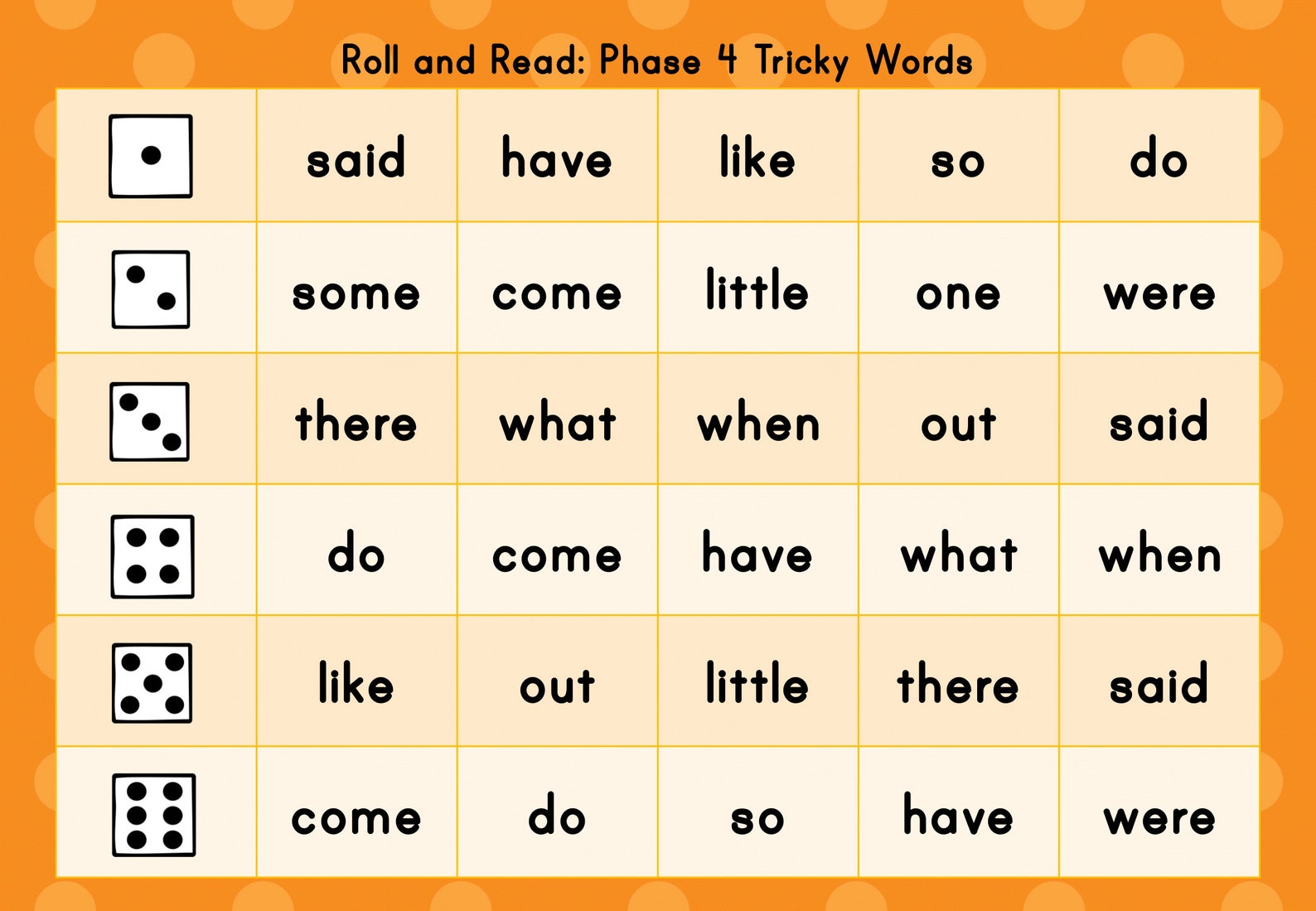 Roll the Dice and Read: Fun Tricky Word Games - Phase 2 to 5 - Etsy