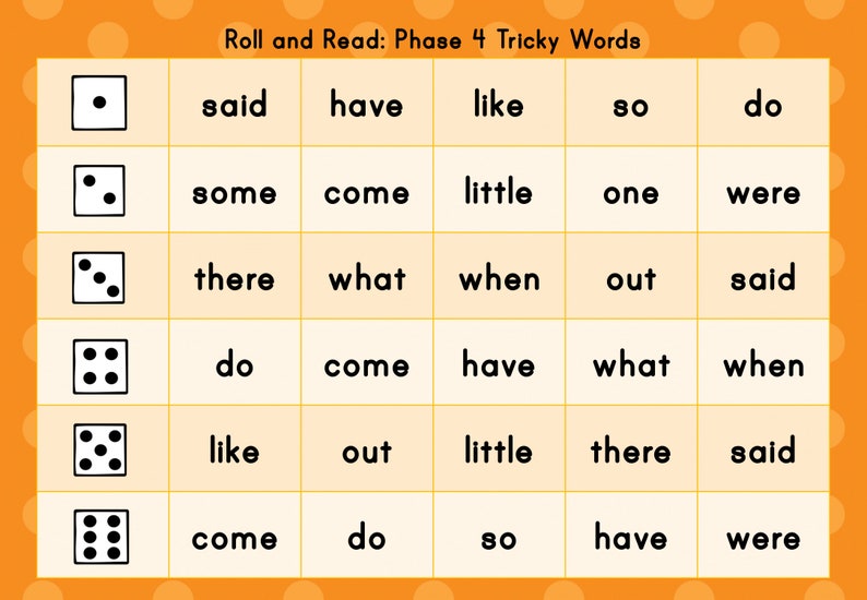 Roll the Dice and Read: Fun Tricky Word Games - Phase 2 to 5 - Etsy
