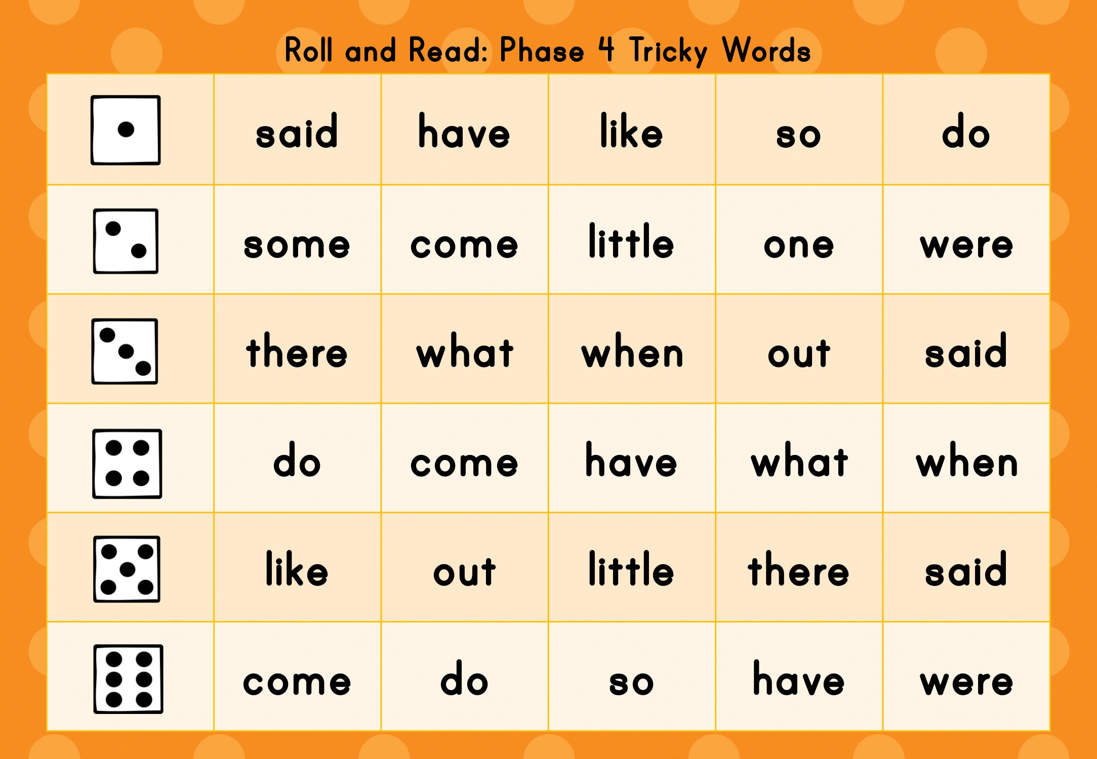 Roll the Dice and Read: Fun Tricky Word Games - Phase 2 to 5 - Etsy