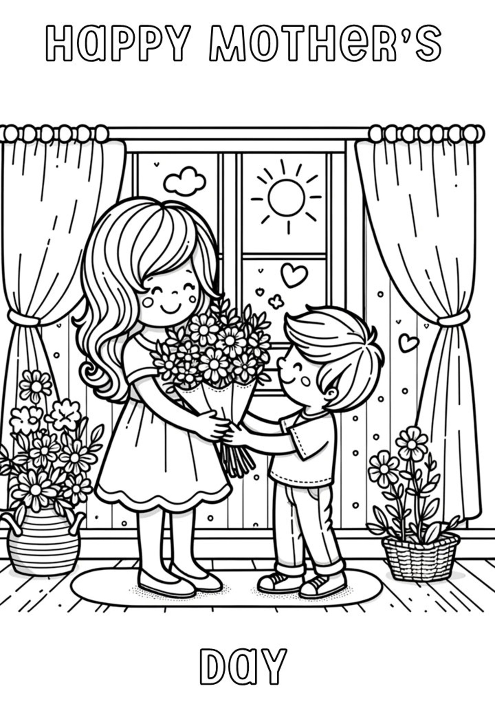 Mother's Day Coloring Pages - Celebrations Coloring Sheets - Early ...