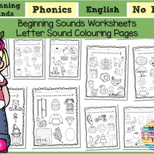 Beginning Sounds Book With 35 Worksheets - Colouring Pages RWI Set 1 ...