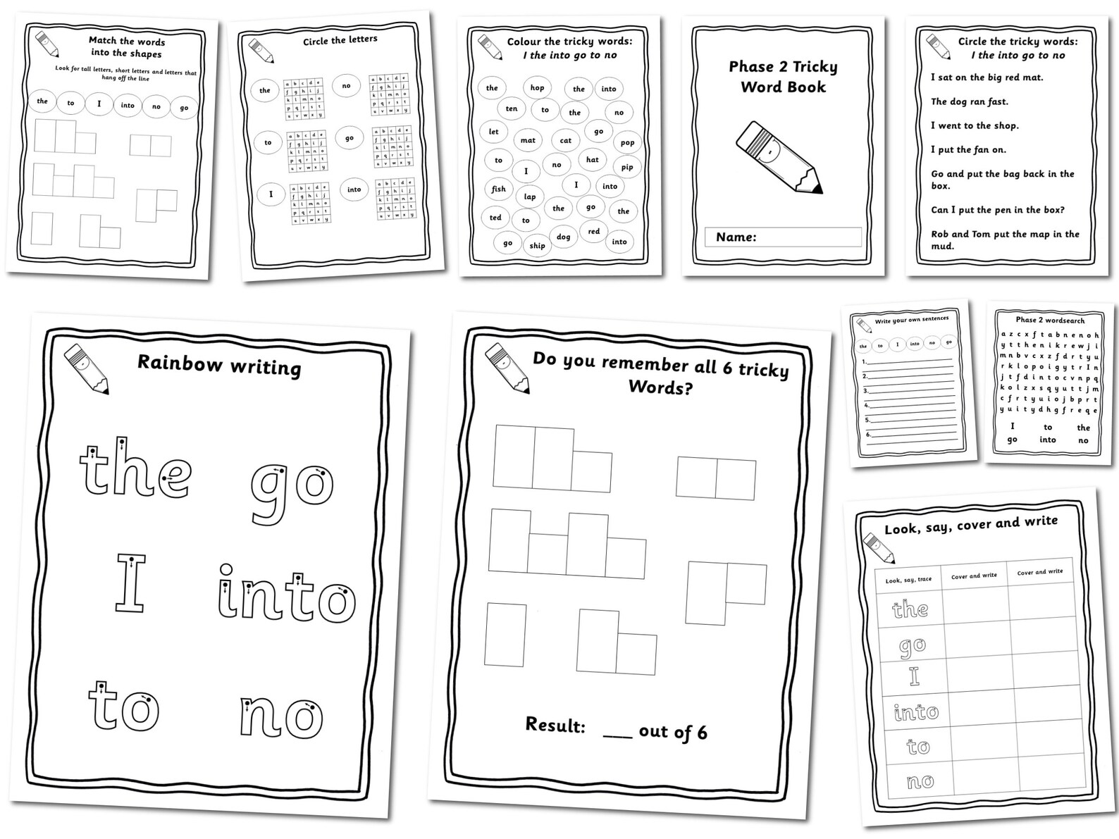 Reception Year 1 Kindergarten - Phase 2 Tricky Word Activity Book - Etsy