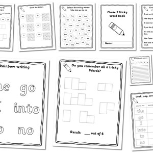 Reception Year 1 Kindergarten - Phase 2 Tricky Word Activity Book - Etsy