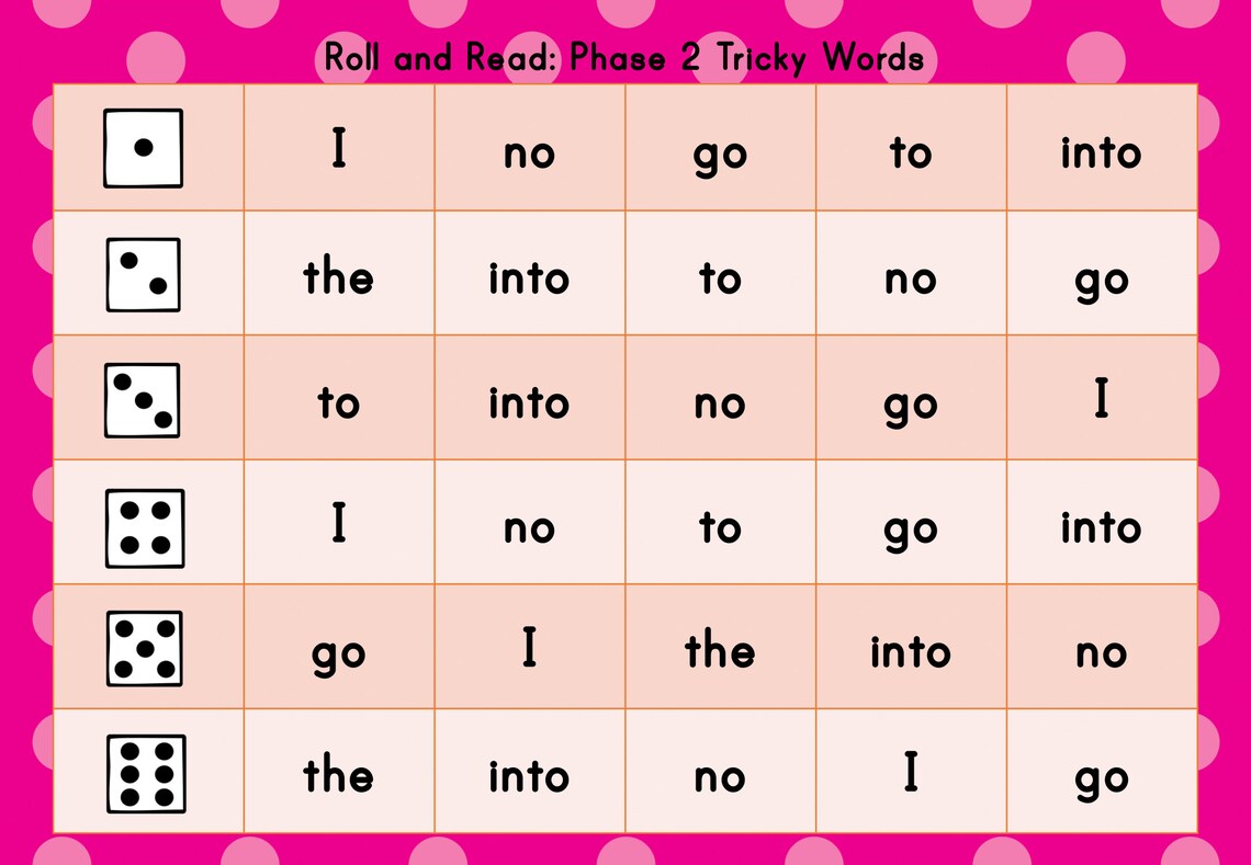 Roll the Dice and Read: Fun Tricky Word Games - Phase 2 to 5 - Etsy