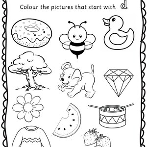 Beginning Sounds Book With 35 Worksheets - Colouring Pages RWI Set 1 ...