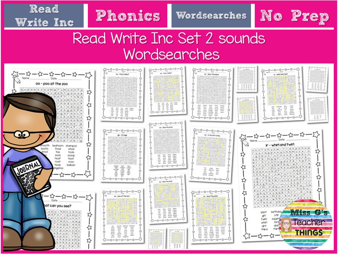 Read Write Inc (RWI) Set 2 Sounds - Word Searches With Answers - Etsy UK