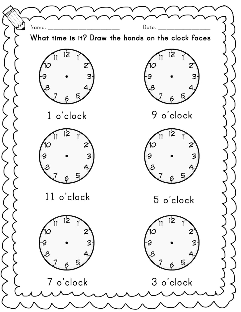 Time Worksheets – Learn O'clock and Half Past (digital & Analogue) - Etsy