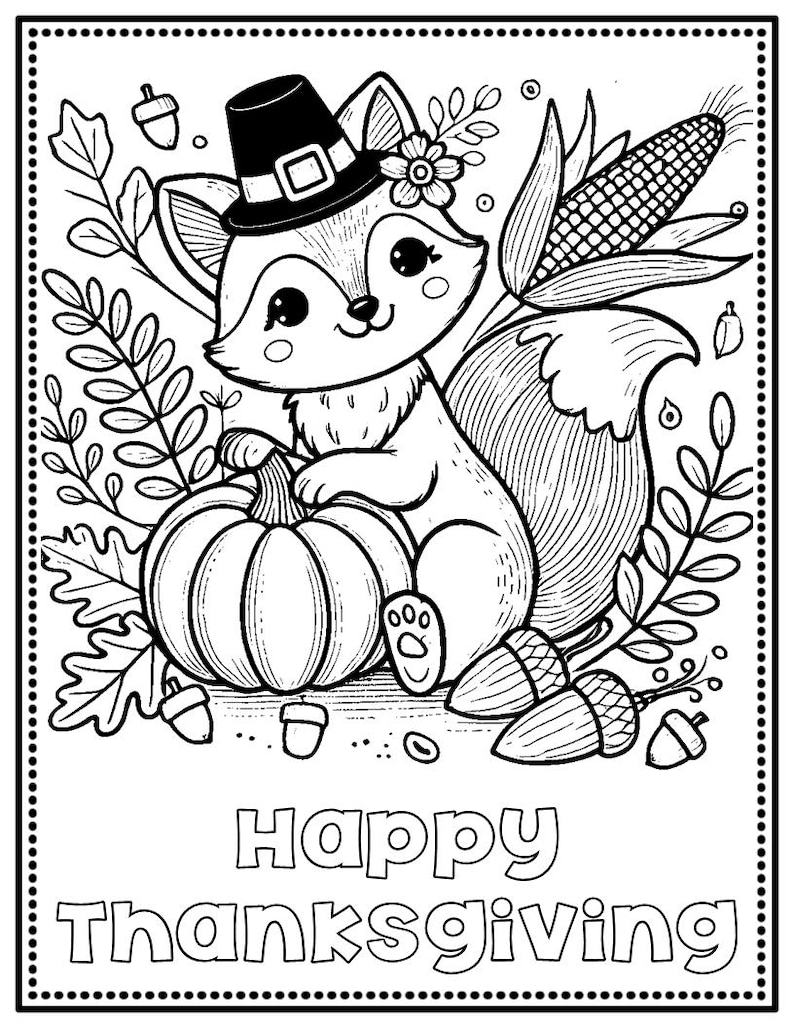 Thanksgiving Vocabulary Coloring Pages - ESL and Young Learners - Etsy