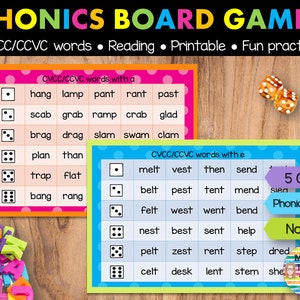 Roll the Dice CVCC CCVC Word Game Boards - Etsy