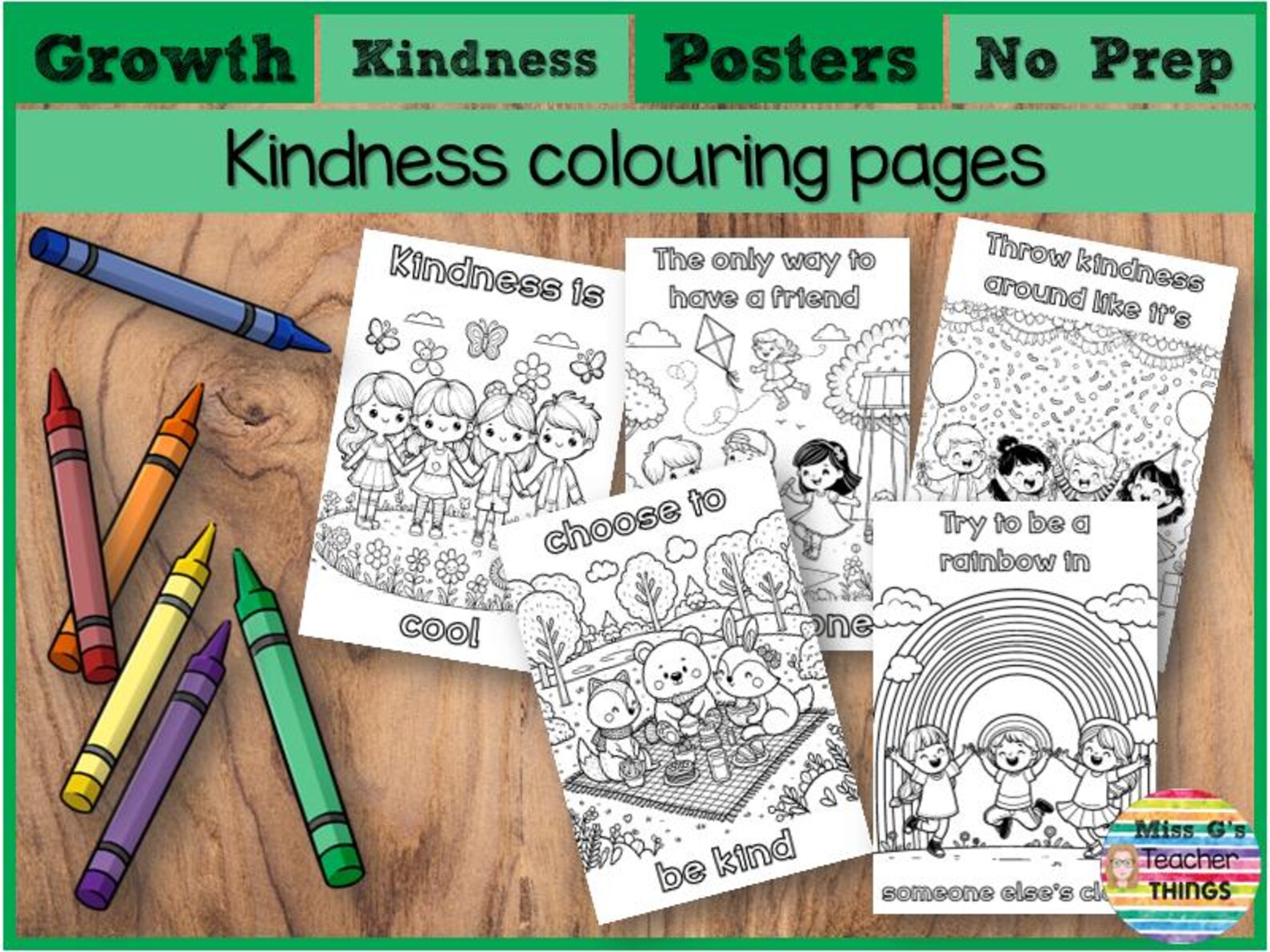 Growth Mindset Kindness Coloring Pages Posters - Inspirational ...