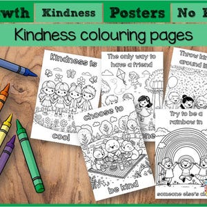Growth Mindset Kindness Coloring Pages Posters - Inspirational ...