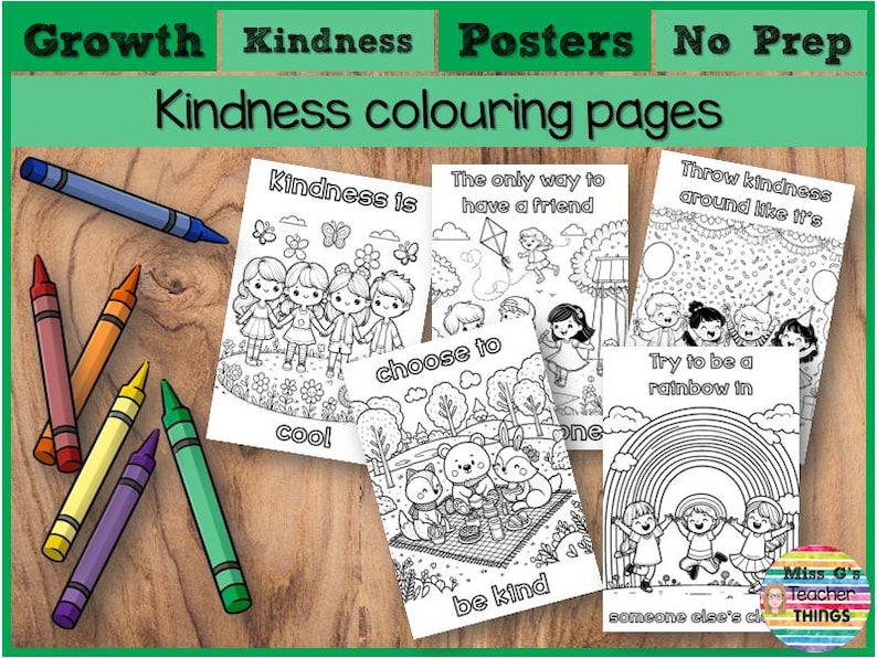 Growth Mindset Kindness Coloring Pages - Inspirational Classroom Decor ...