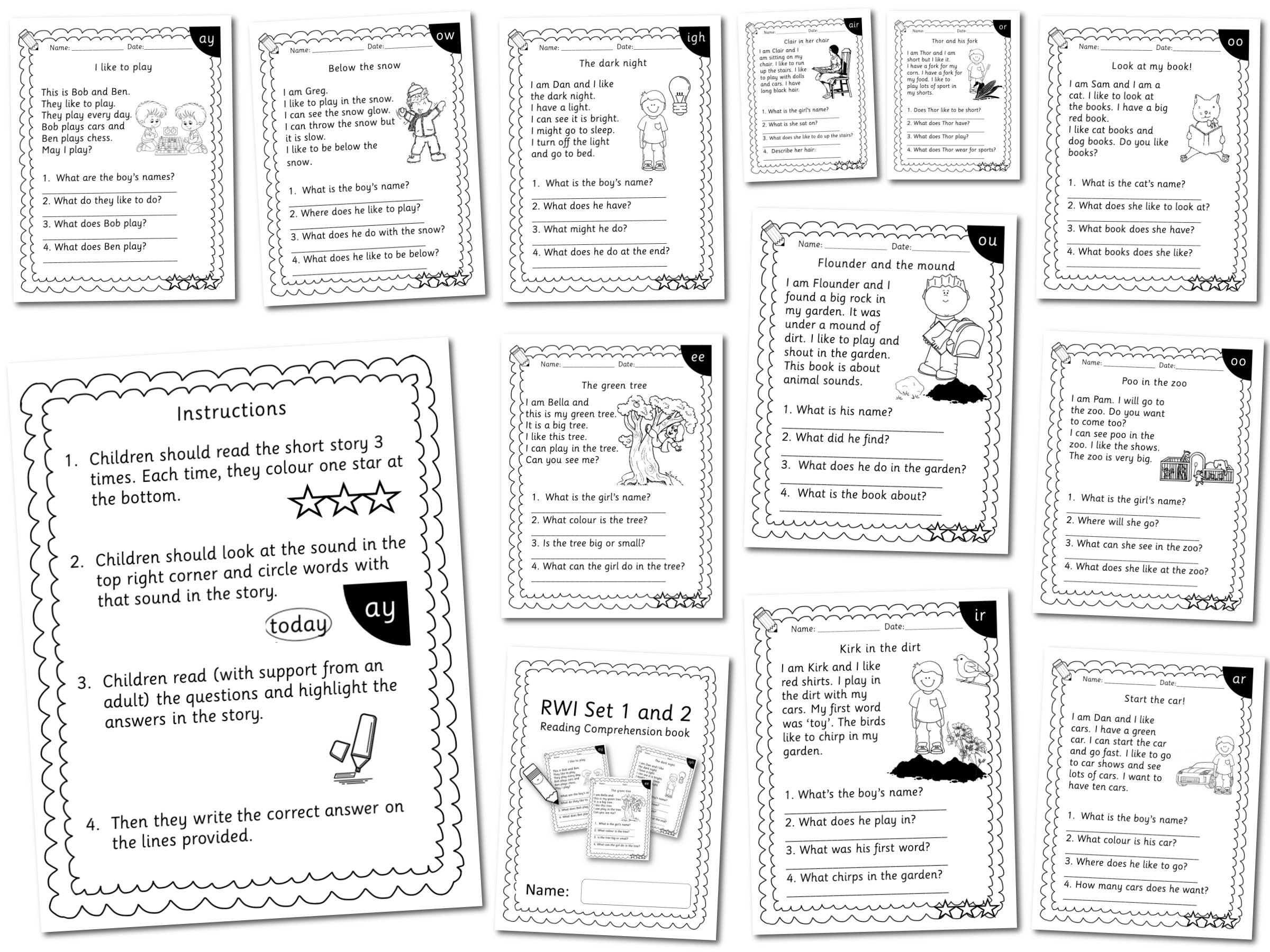 Reading Comprehension Book 2 - RWI Set 2 Phonics - Sounds and Stories ...
