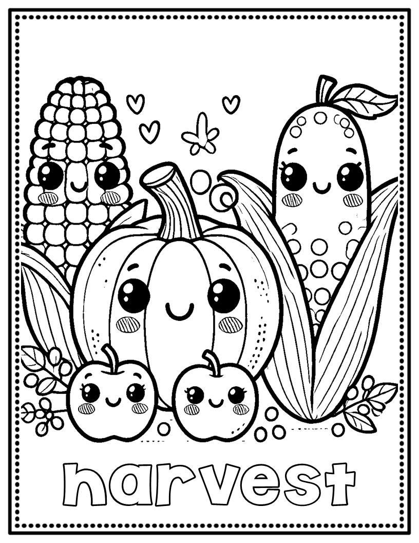 Thanksgiving Vocabulary Coloring Pages - ESL and Young Learners - Etsy