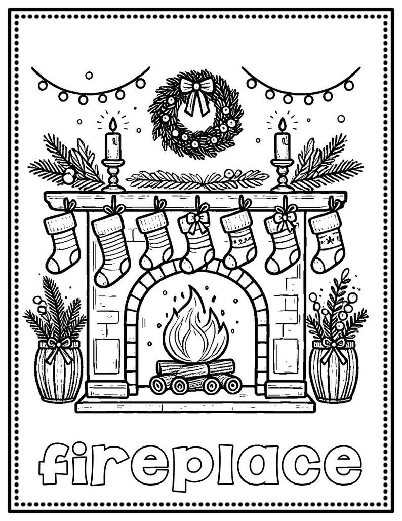 Christmas Vocabulary Coloring Pages: ESL Printable (PDF) - Etsy