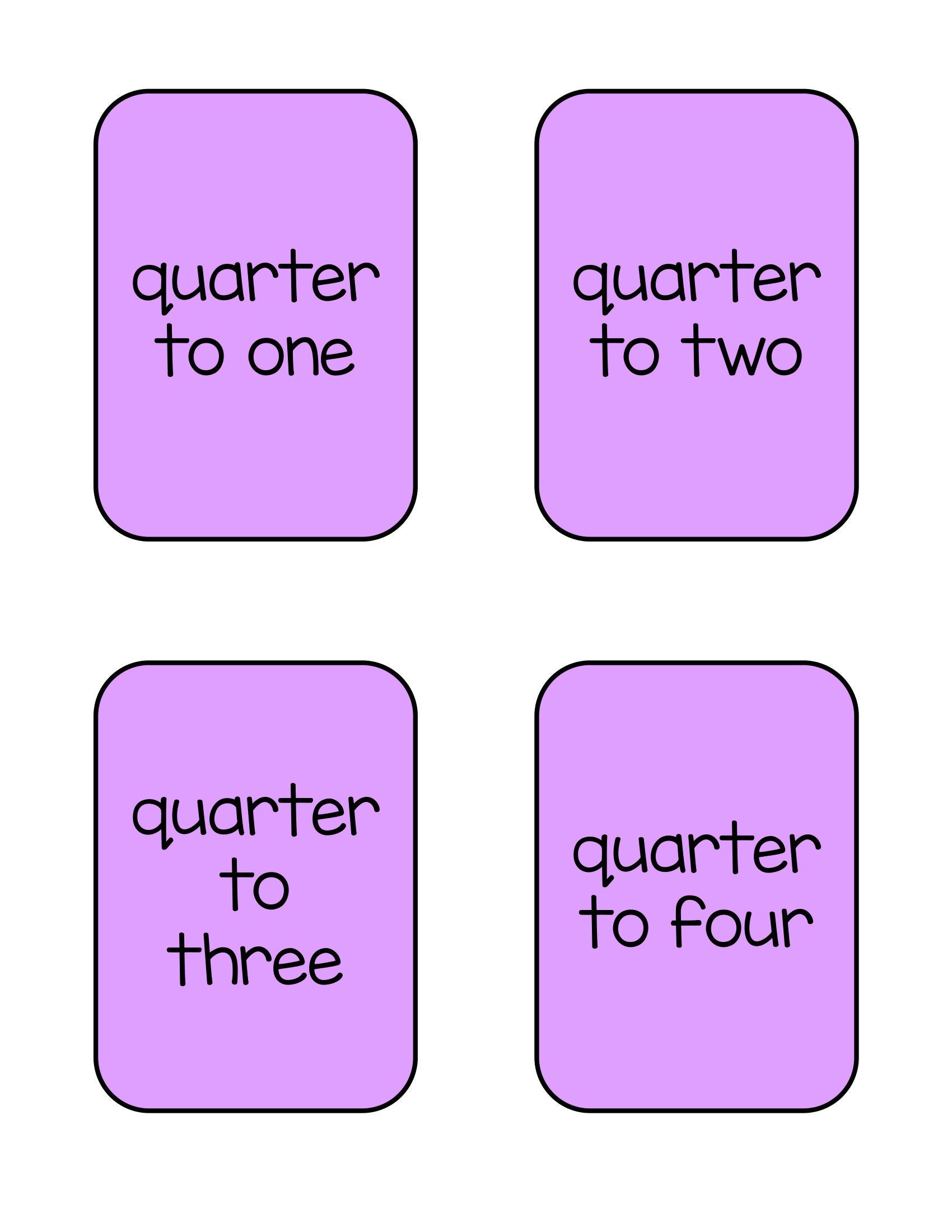 Time Flashcards: O'clock Half Past Quarter Past and to Words Analogue ...