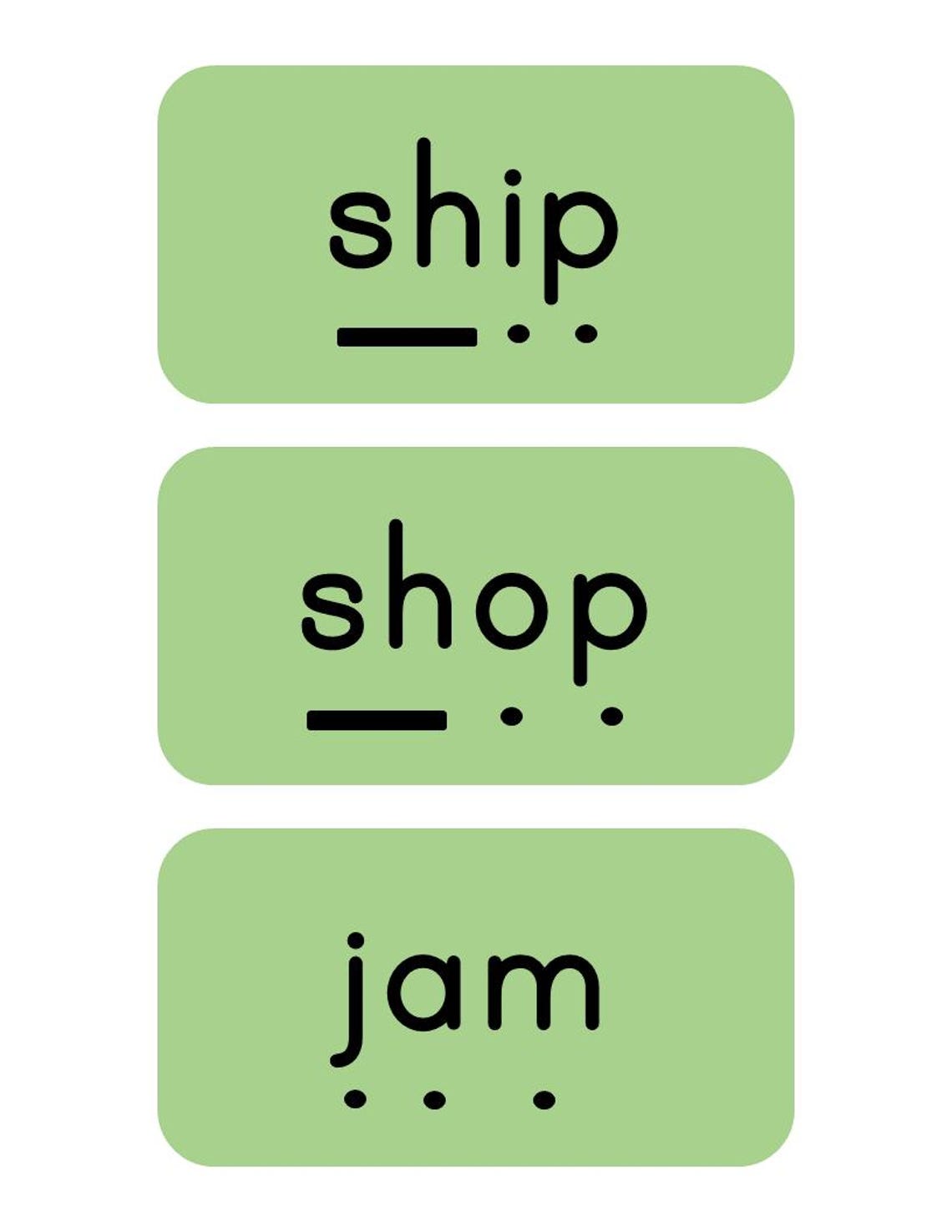 RWI Set 1 Green Word Flashcards - Phonics Decoding Practice: Sounds for ...