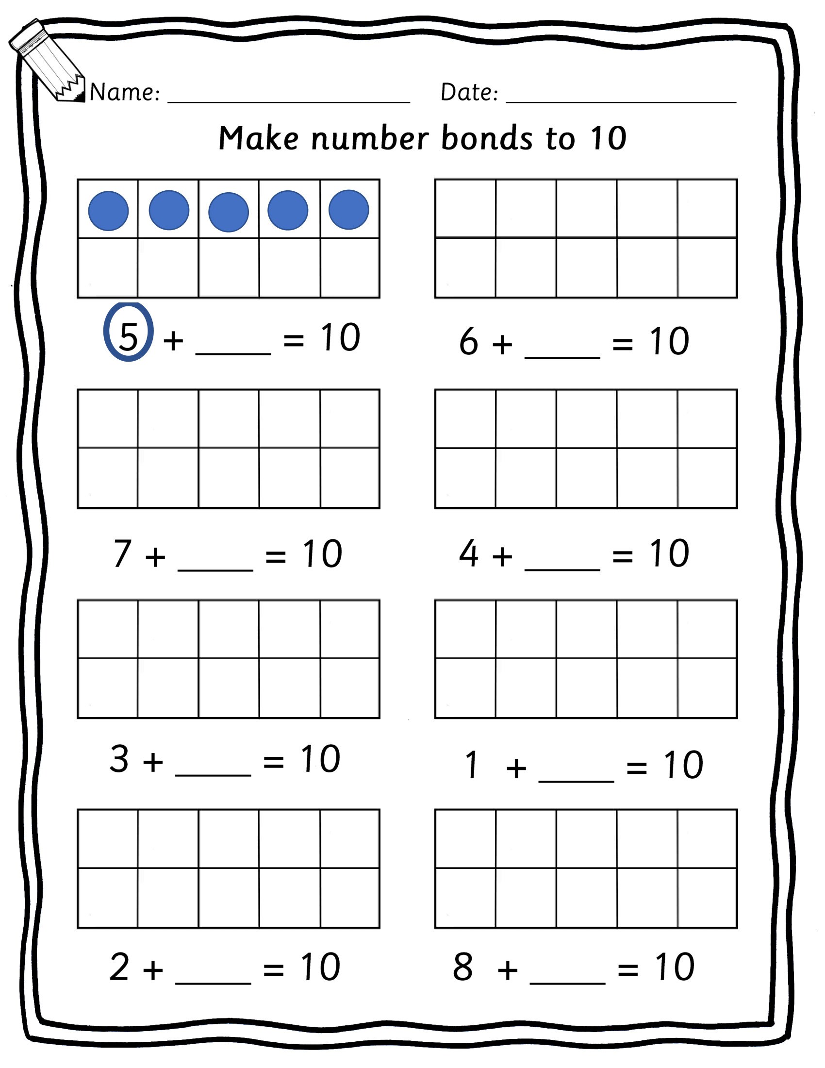 Maths: Number Bonds to 10 - Addition, Subtraction, Tens Frames ...