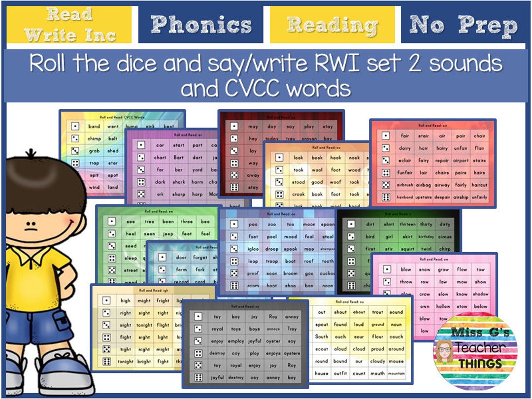 RWI Set 2 Sounds and CVCC Words: Roll the Dice and Say/write Games - Etsy