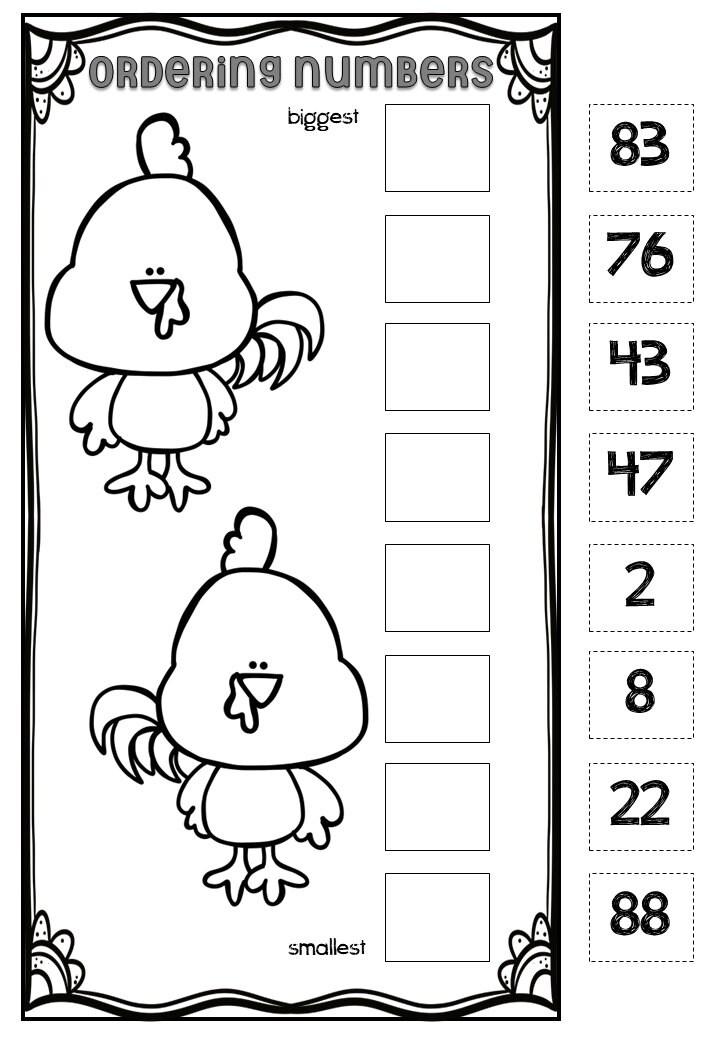 Hojas De Trabajo Para Ordenar Números De Menor A Mayor Fichas De
