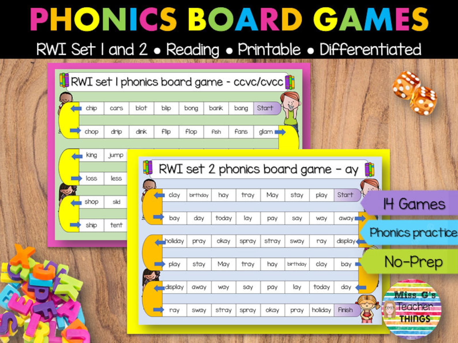 RWI - Read Write Inc Phonics Board Games Set 1 and 2 Sounds - Etsy