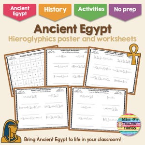 Ancient Egypt Hieroglyphics Activities – Worksheets, Answer Key ...